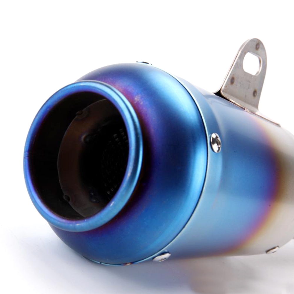 Universal Long Rainbow Blue Head Round (Rocket) Exhaust Silencer, 36 ...